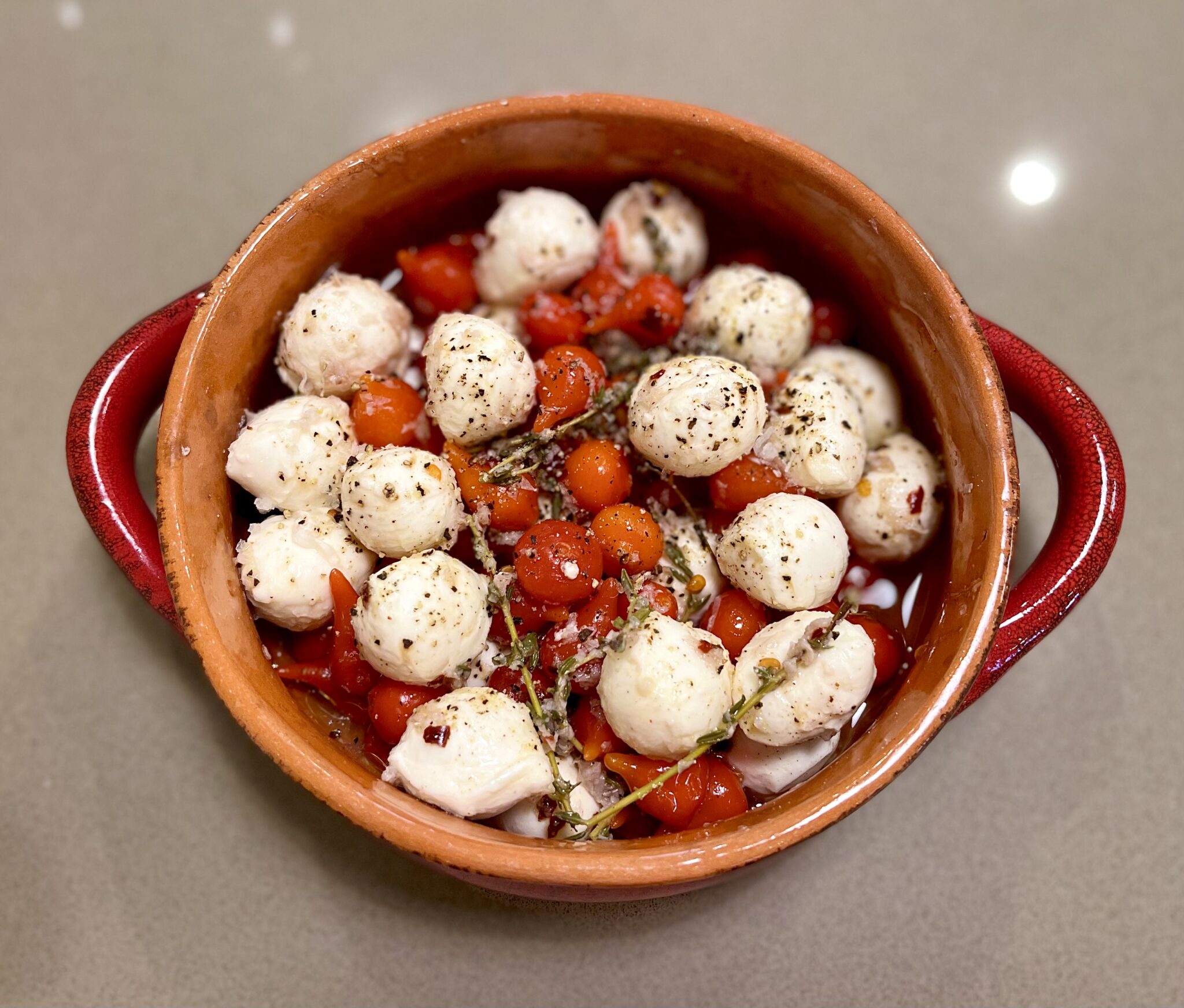 Marinated Mozzarella and Peppadew Peppers - Evening with a Sandwich