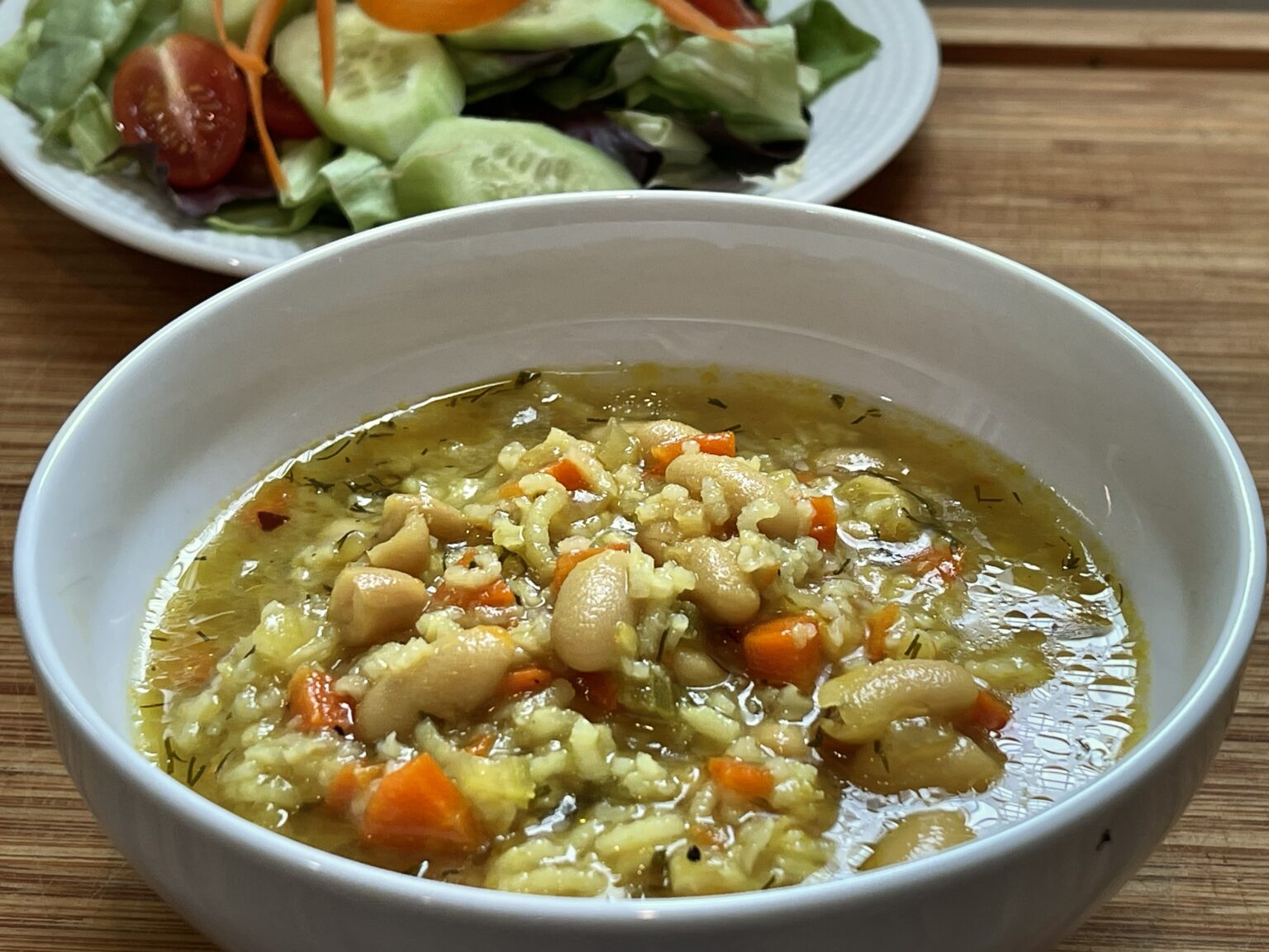 White Bean and Rice Soup - Evening with a Sandwich